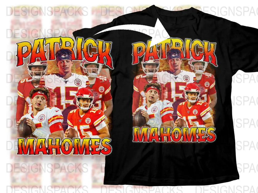 Patrick Mahomes Graphic Bootleg Style Png Digital Download