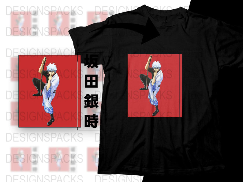 Cool Sakata Gintoki Anime Graphic Png Digital Download