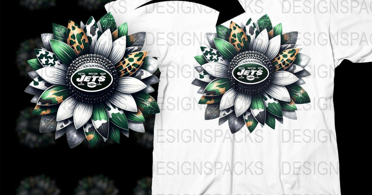 New York Jets Floral Emblem Football Team Name Logo Png Digital Downlo ...