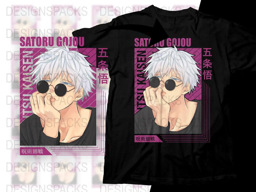 Stylish Anime Satoru Gojo Fan Art Graphic Png Digital Download