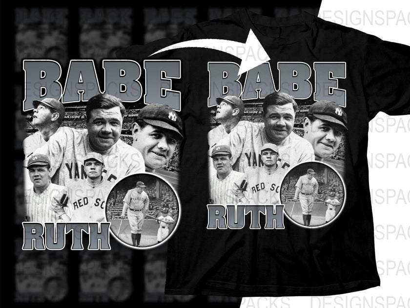 Legendary MLB Baseball Bootleg Babe Ruth Png Digital Download