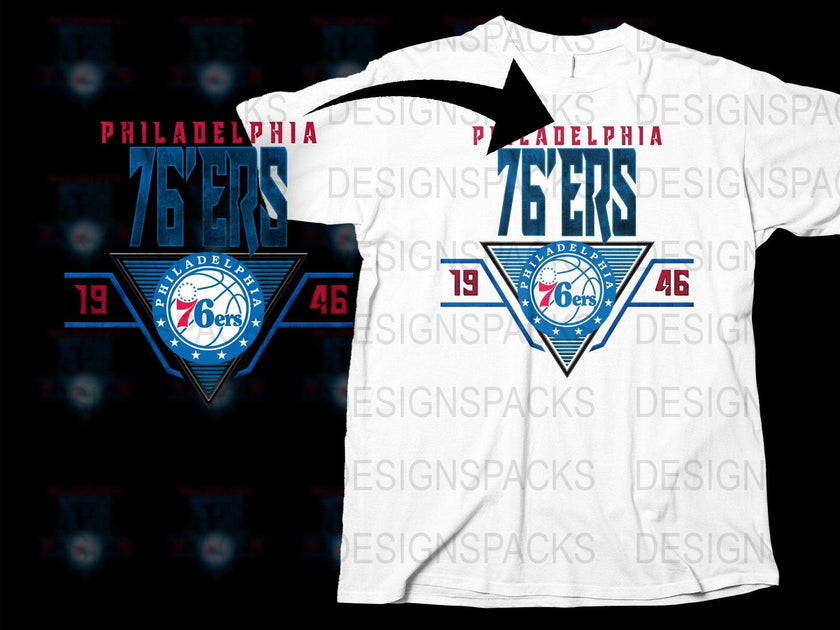 Philadelphia 76ers Retro Style Team Logo Png Digital Download