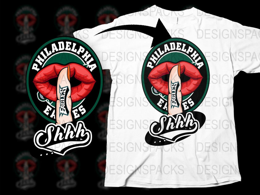 Philadelphia Eagles Shhh Whisper Graphic Png Digital Download