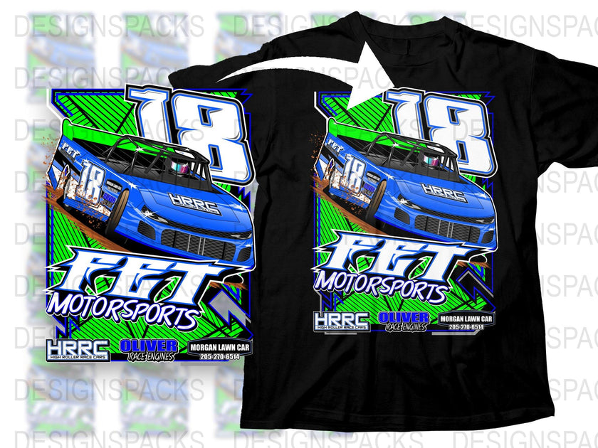 FET Motorsports 18 HRRC Racing Car Graphic Png Digital Download