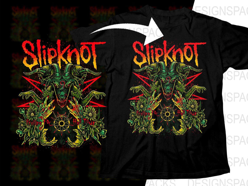 Slipknot Prepare For Hell Tour Rock Music Band Graphic Png Halftone Di
