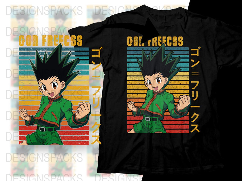 Energetic Gon Freecss Anime Graphic Design Png Digital Download
