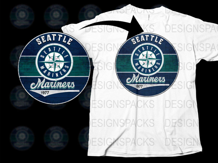 Seattle Mariners 1977 Logo Design Png Digital Download