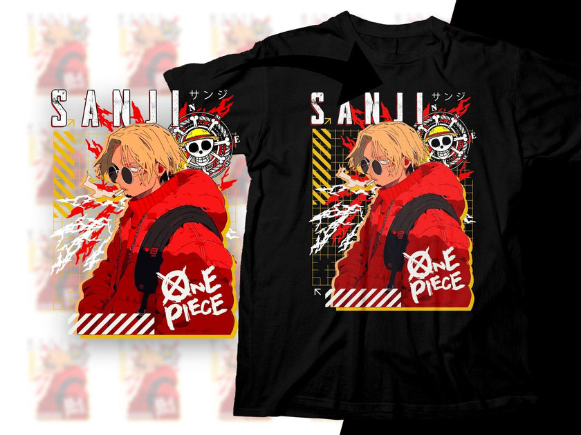 Sanji One Piece Stylish Red Graphic Design Png Digital Download