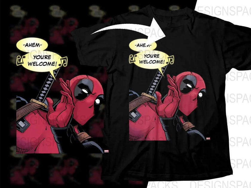 Deadpool You're Welcome Graphic Png Digital Download