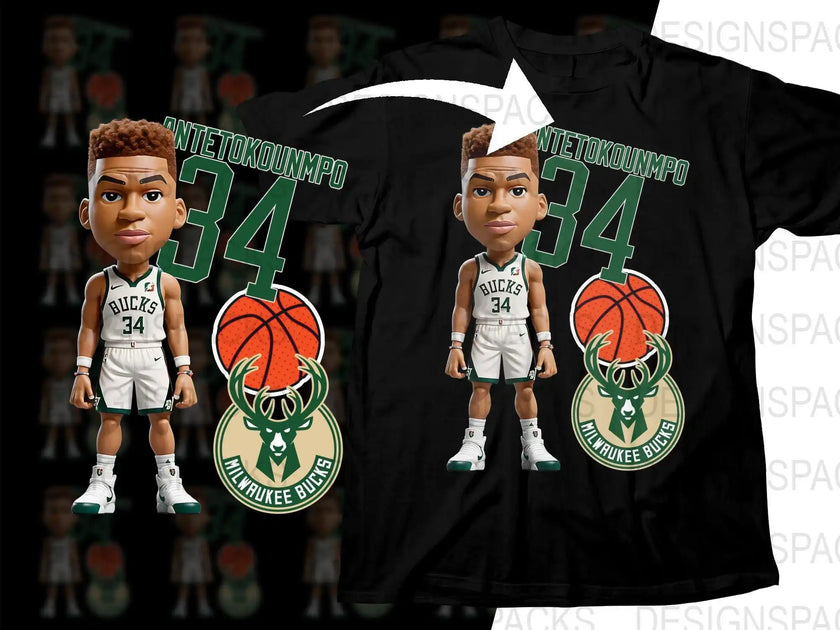 Milwaukee Bucks Giannis Antetokounmpo Cartoon Basketball Player Png Di