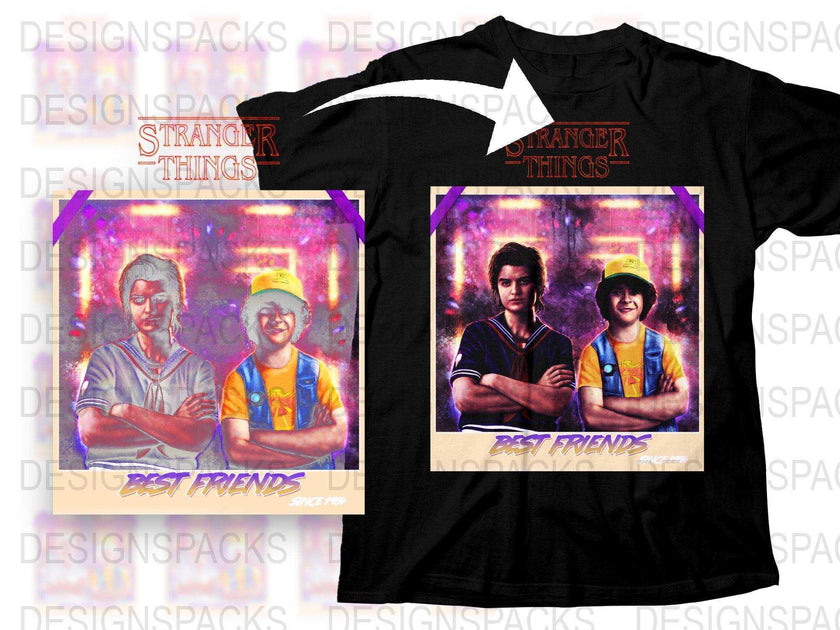 Stranger Things Best Friends Eleven Dustin Png Digital Download