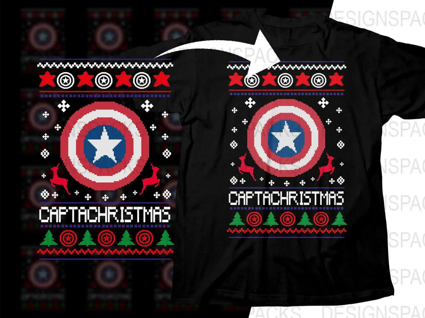 Captain America Christmas Themed Holiday Png Digital Download