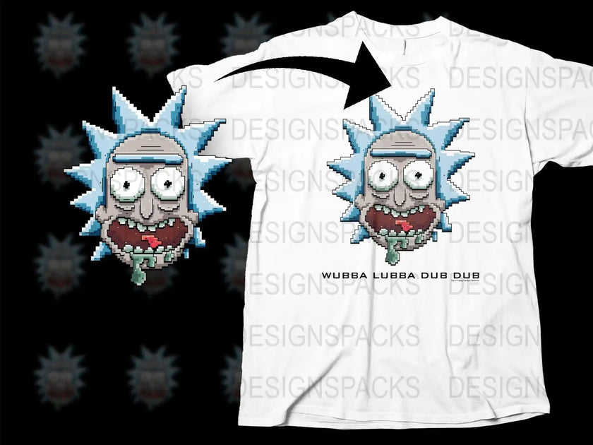 Wubba Lubba Dub Dub Pixelated Rick Png Digital Download