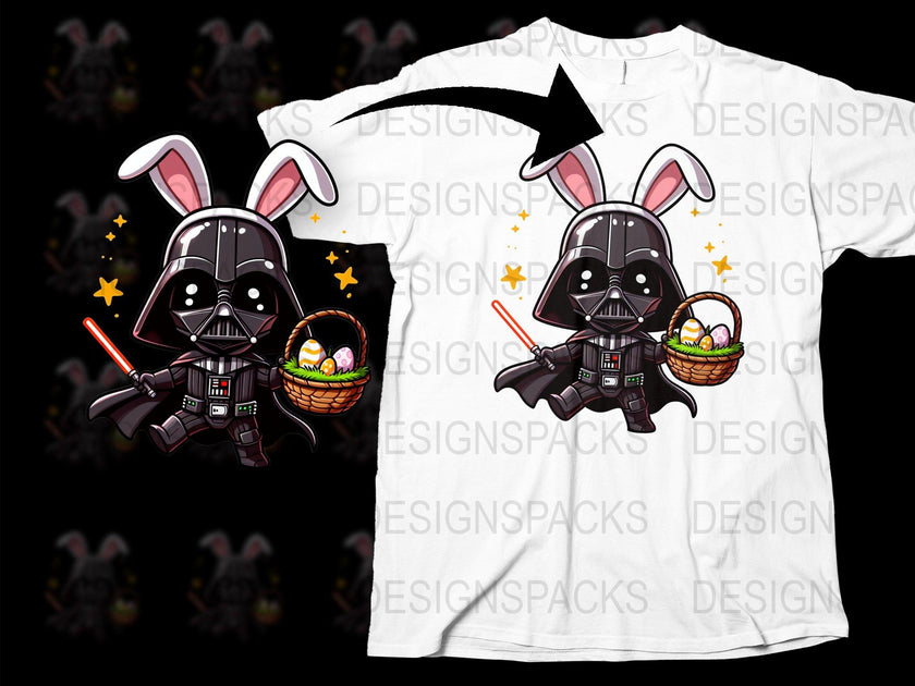 Celebrate Easter with Fun Darth Vader Bunny Png Digital Download