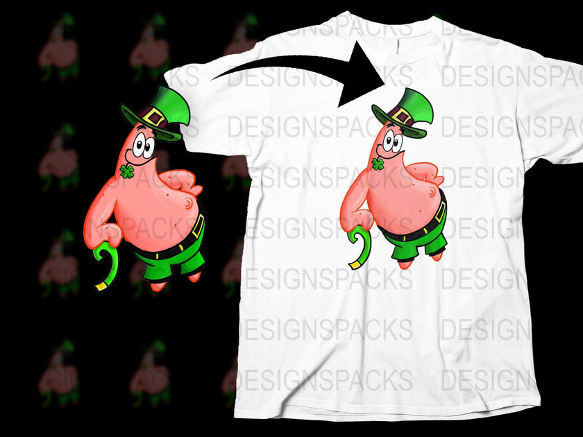 Patrick Star St Patricks Day Festive Graphic Png Digital Download