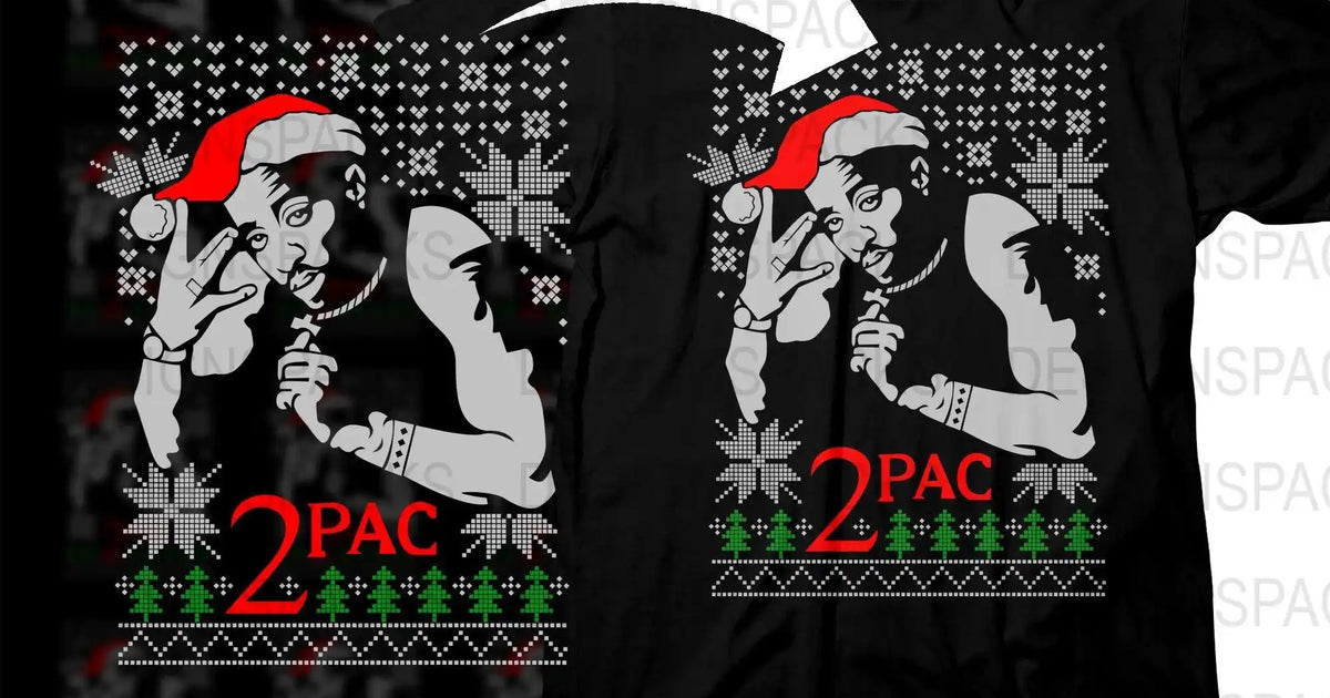 2Pac Santa Hat Christmas Graphic Design Png Digital Download – DESIGNSPACKS