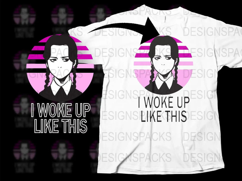 Funny Cartoon Character I Woke Up Like This Png Digital Download