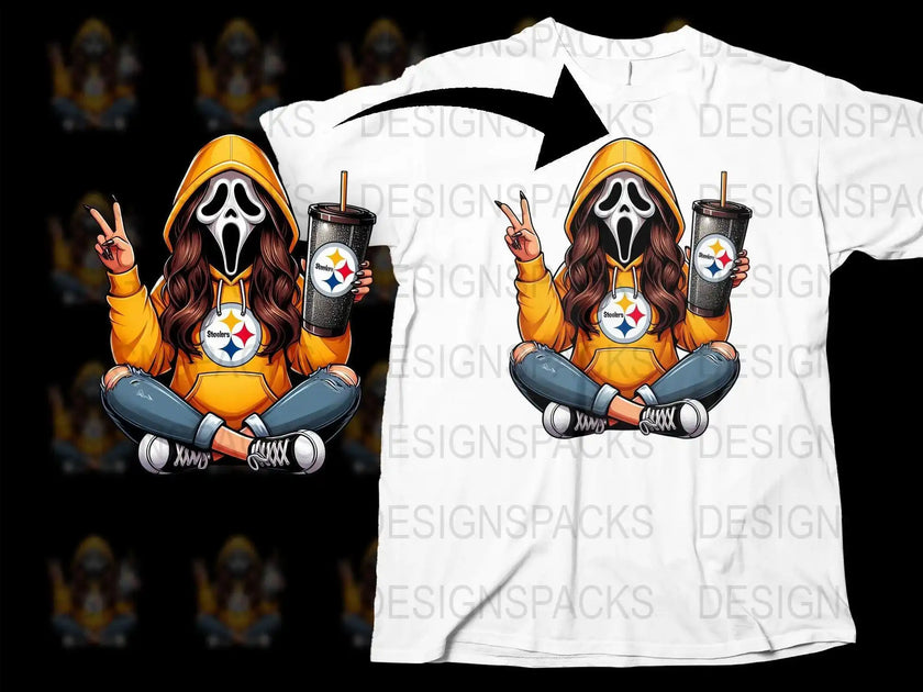 Ghostface Scream Unique Halloween Scary Mask Yellow Steelers Png Digit