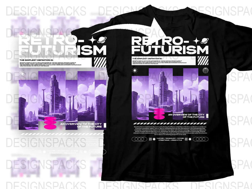 Streetwear Retro Futurism Back Png Digital Download