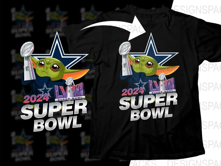 Dallas Cowboys Baby Yoda Super Bowl 2024 Png Digital Download