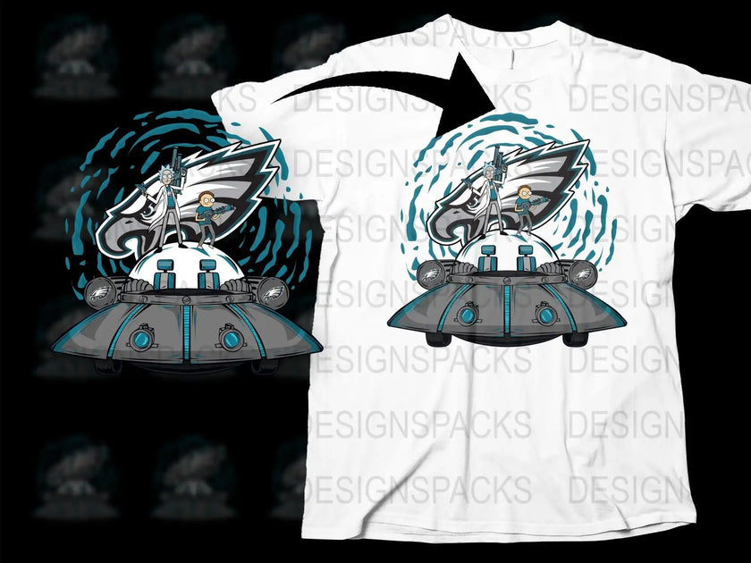 Rick And Morty Eagles Football Logo Character Png Digital Download