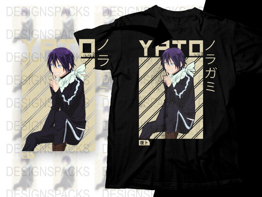 Stylish Yato Noragami Anime Design Graphic Png Digital Download