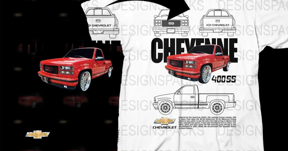 Blueprint Chevy Cheyenne 400SS Pickup Truck Png Digital Download ...