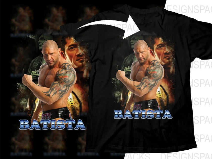 Nostalgic Batista Wrestling Star Wrestling Bootleg Graphic Png Digital