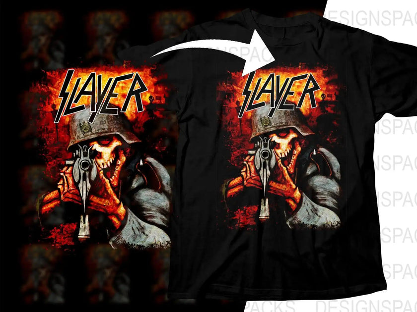Vintage War Reaper Slayer Rock Music Band Art Custom Graphic Png Halft