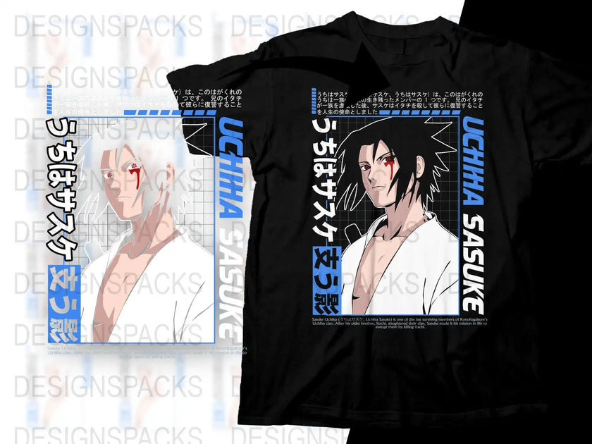 Uchiha Sasuke Poster Cool Anime Graphic Png Digital Download