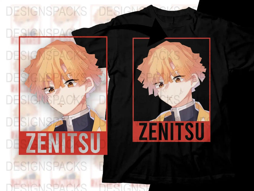 Zenitsu Illustration Graphic Cool Anime Design Png Digital Download