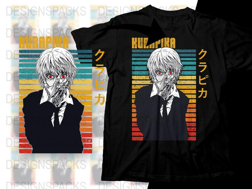 Stylish Kurapika Design Anime Graphic Png Digital Download