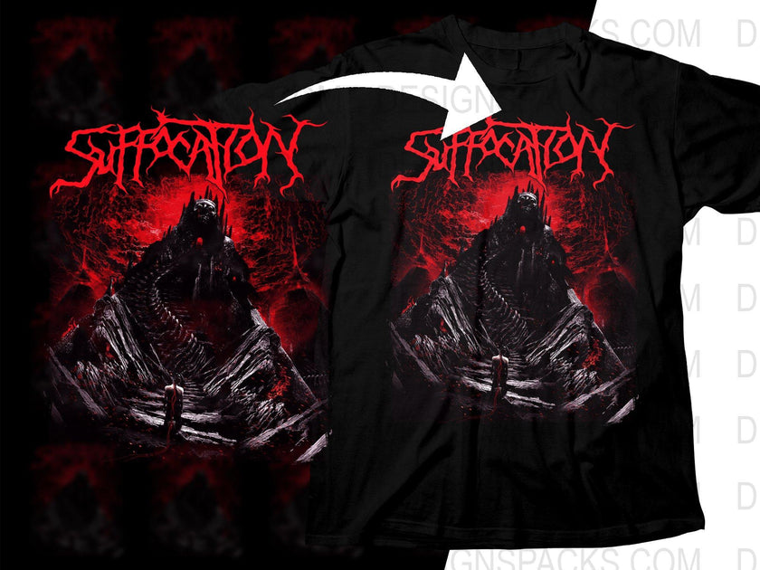 Suffocation Band Album Art Red Design Png Halftone Digital Download