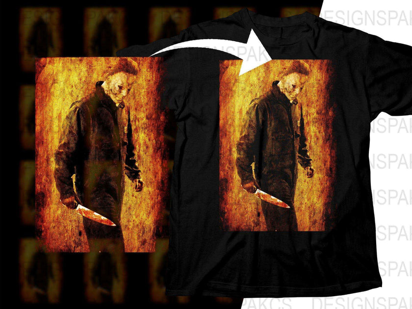Chilling Graphic Halloween Horror Artwork Halftone Png Digital Downloa