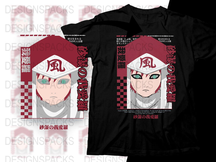 Gaara Anime Character Design Png Digital Download