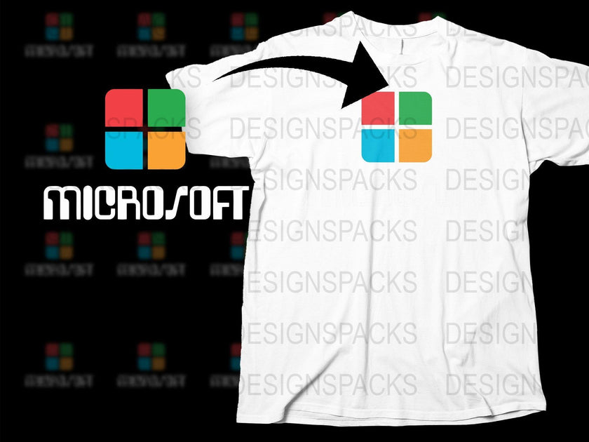 Microsoft Retro Logo Design Png Digital Download