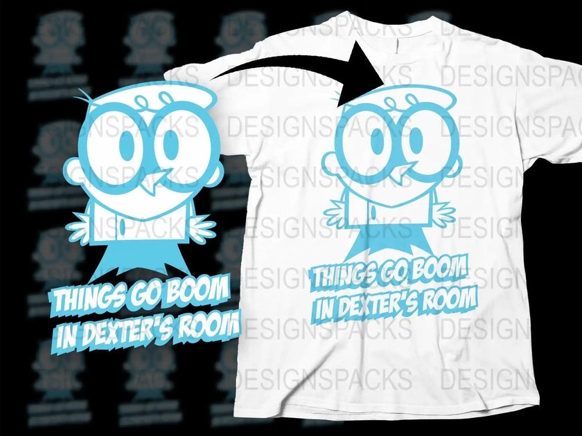 Things Go Boom in Dexter's Room Png Digital Download