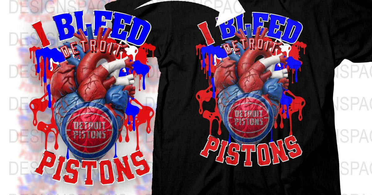 I Bleed Detroit Pistons Anatomical Heart Design Png Digital Download ...