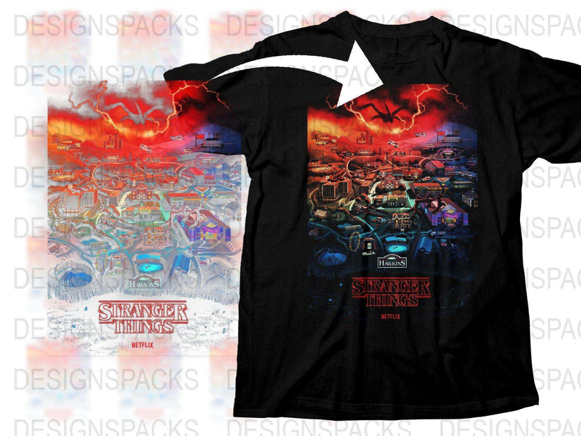 Stranger Things Design Scenic Print Graphic Png Digital Download
