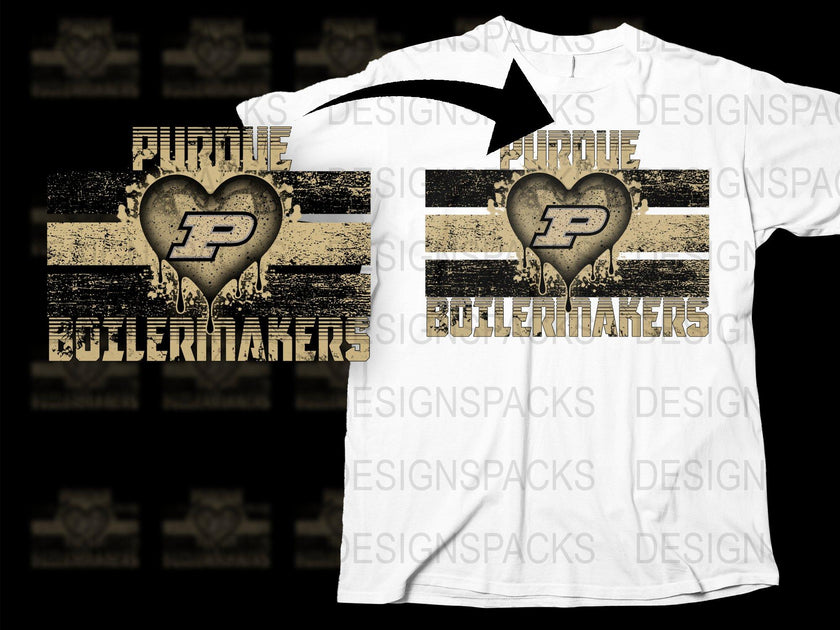 Unique Purdue Boilermakers Heart Logo Design Png Digital Download