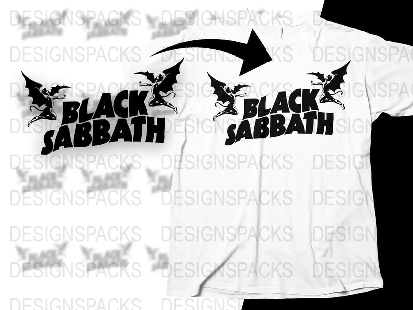 Classic Black Sabbath Band Logo Graphic Png Design Digital Download