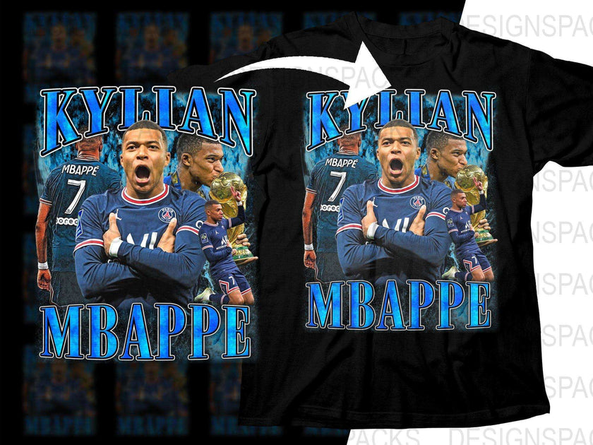 Dynamic Kylian Mbappe Graphic Soccer Soccer Png Digital Download