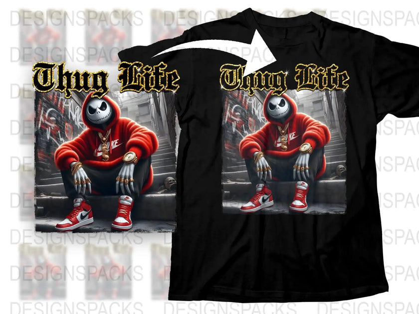 Urban Streetwear Thug Life Graphic Hooded Png Digital Download