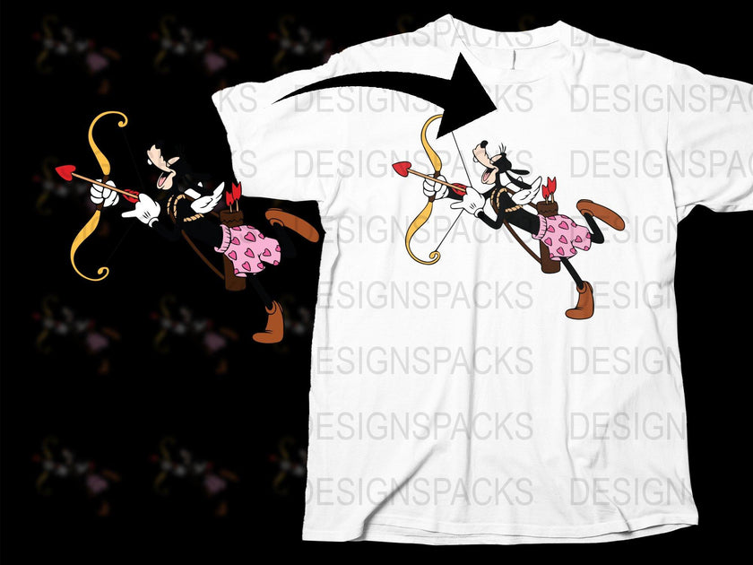 Goofy Cupid Valentine's Day Graphic Png Digital Download