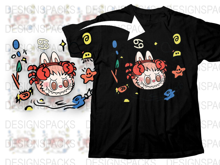 Cute Labubu Cartoon Graphic Design Png Digital Download