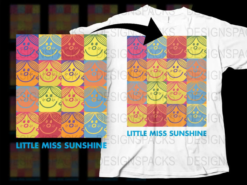 Cheerful Little Miss Sunshine Graphic Png Digital Download