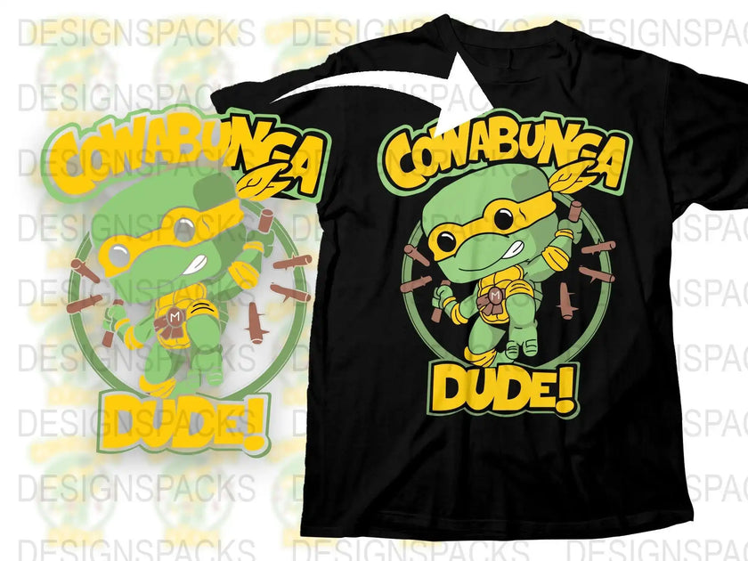 Cowabunga Dude Graphic Ninja Turtle Png Digital Download