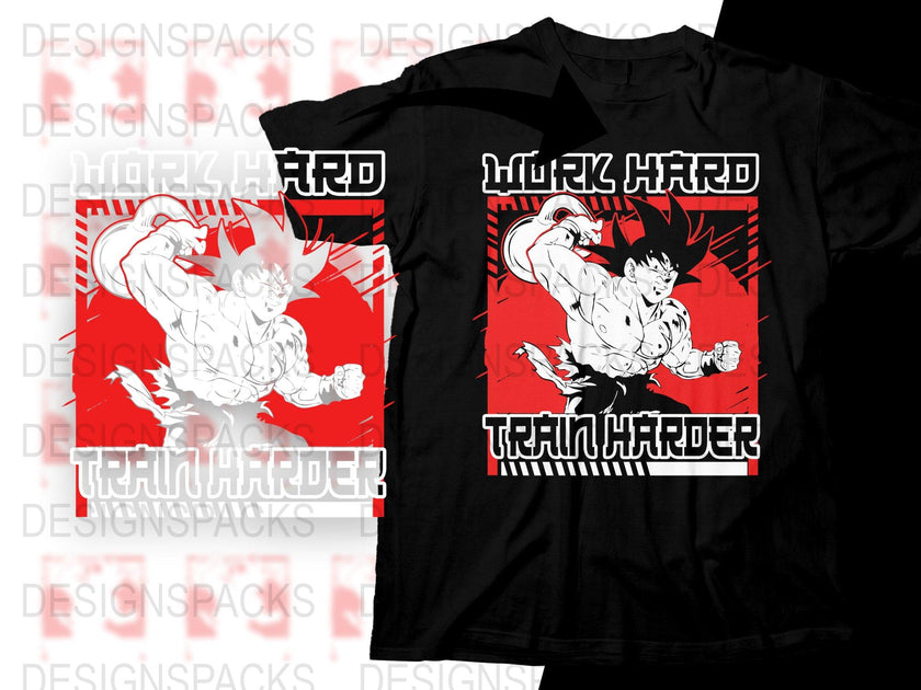 Work Hard Train Harder Inspirational Goku Png Digital Download