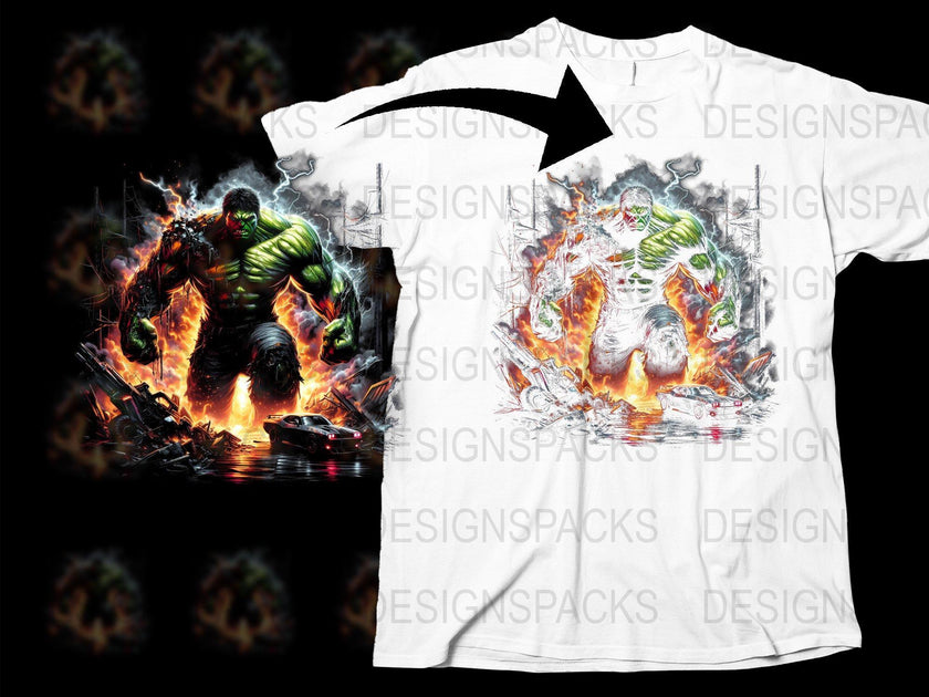 Explosive Hulk Smash Graphic Men's Png Digital Download
