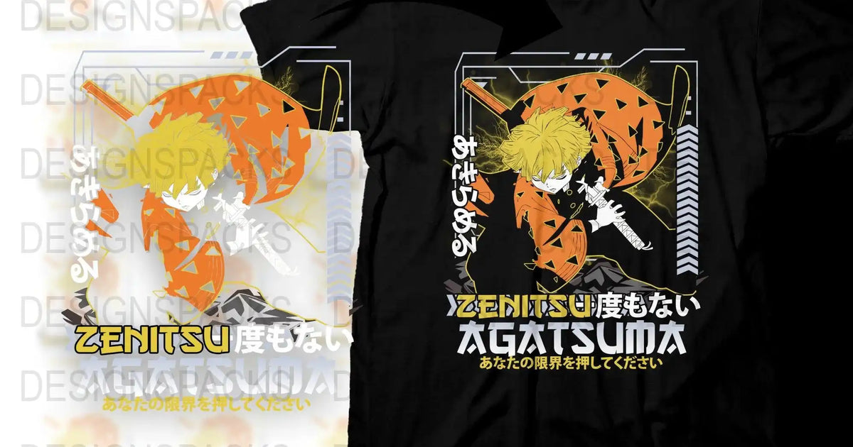 Zenitsu Agatsuma Action Pose Anime Graphic Png Digital Download ...
